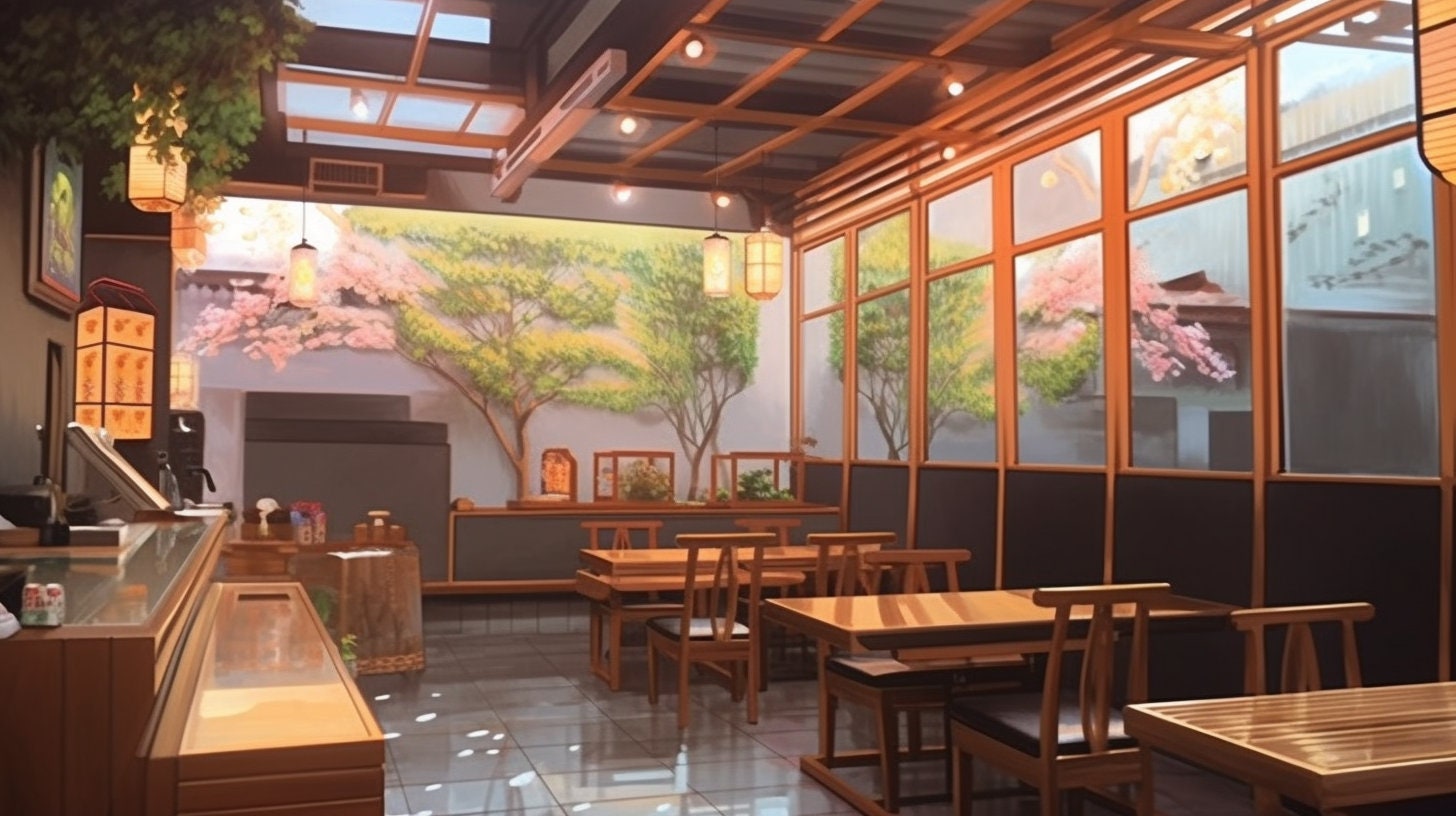 Japanese Cafe // Visual Novel V-tuber Background - Etsy