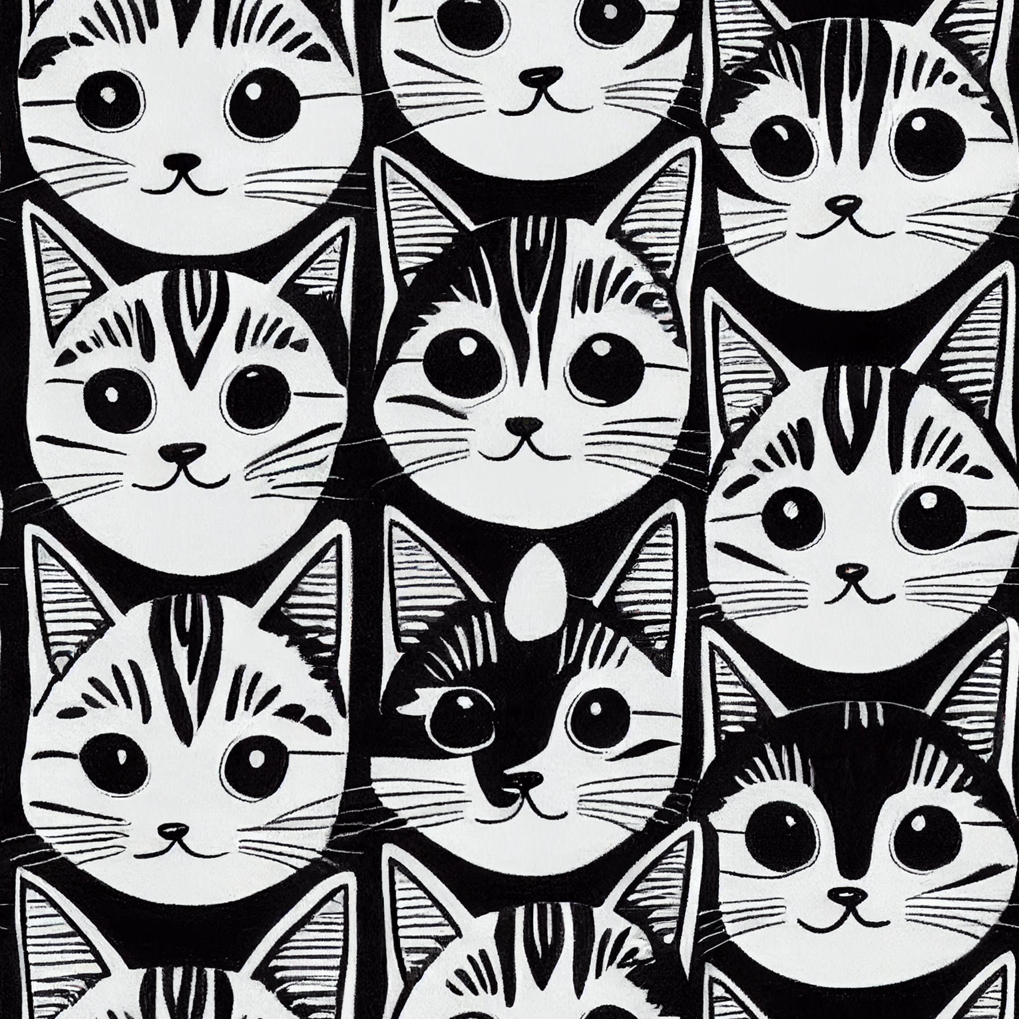 Black and White Cats // Seamless Repeat Pattern - Etsy