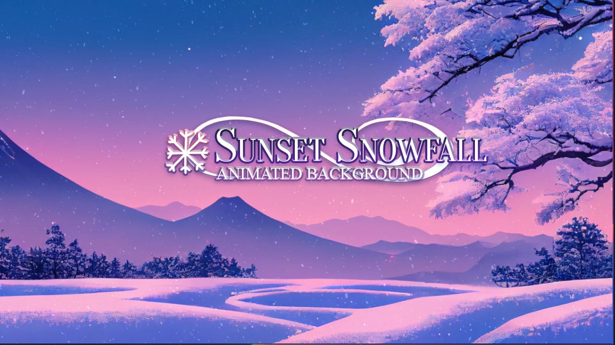 Sunset Snowfall Animated Vtuber // Visual Novel Background - Etsy