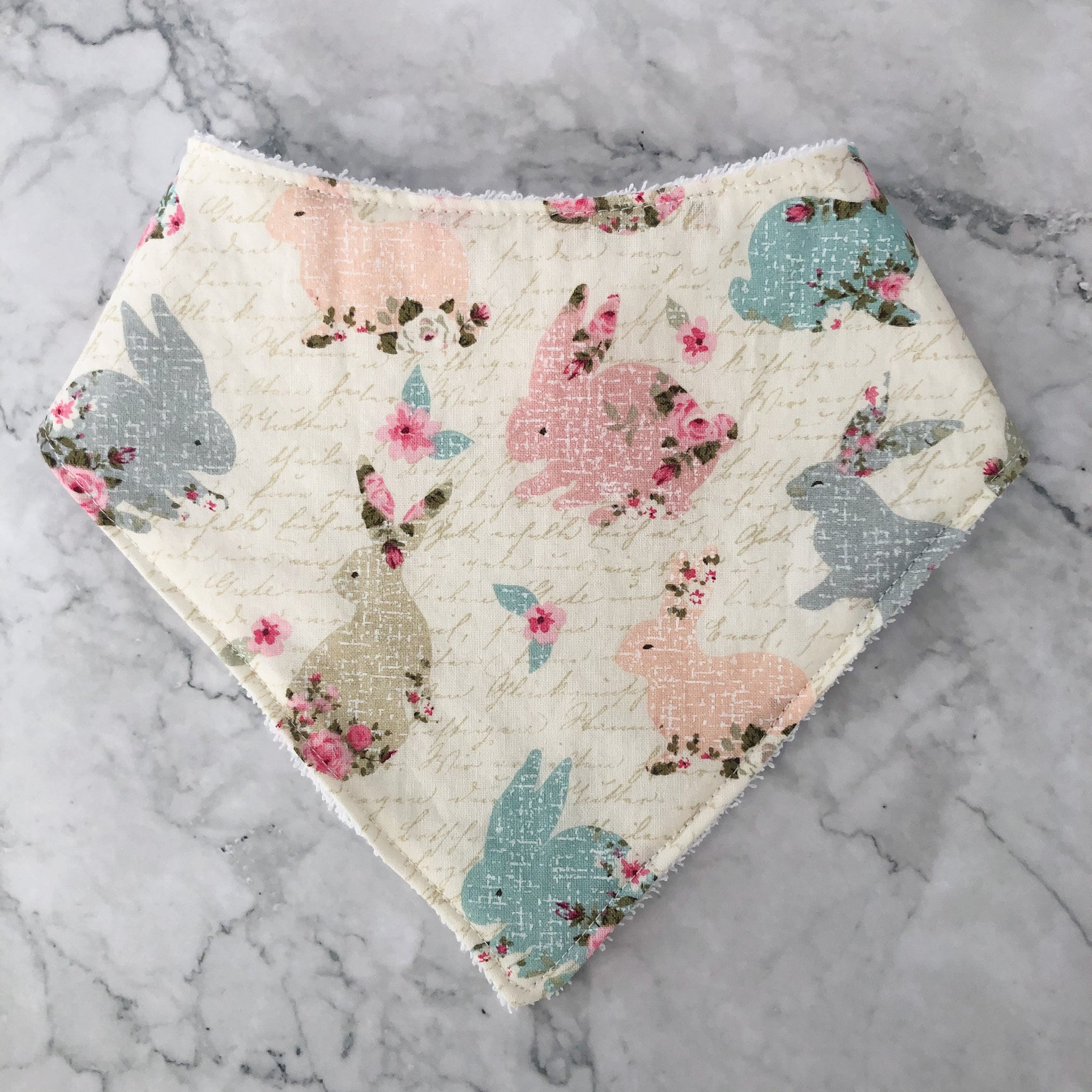 Baby Bandana Bib Cotton Terry Bunny bib Rabbit bib - Etsy Nederland