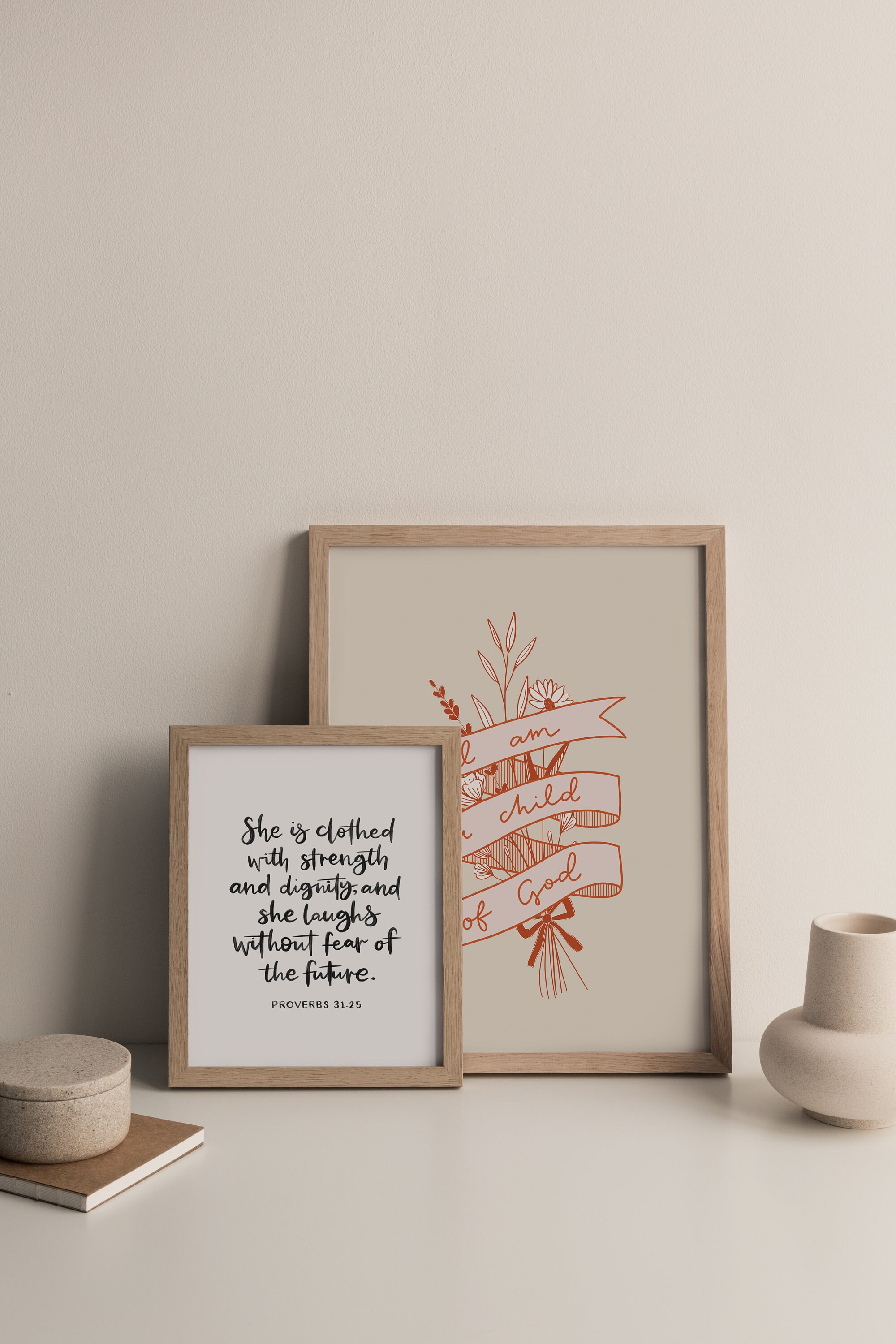 Strength & Dignity Proverbs 31 Lettering Calligraphy Digital Download ...