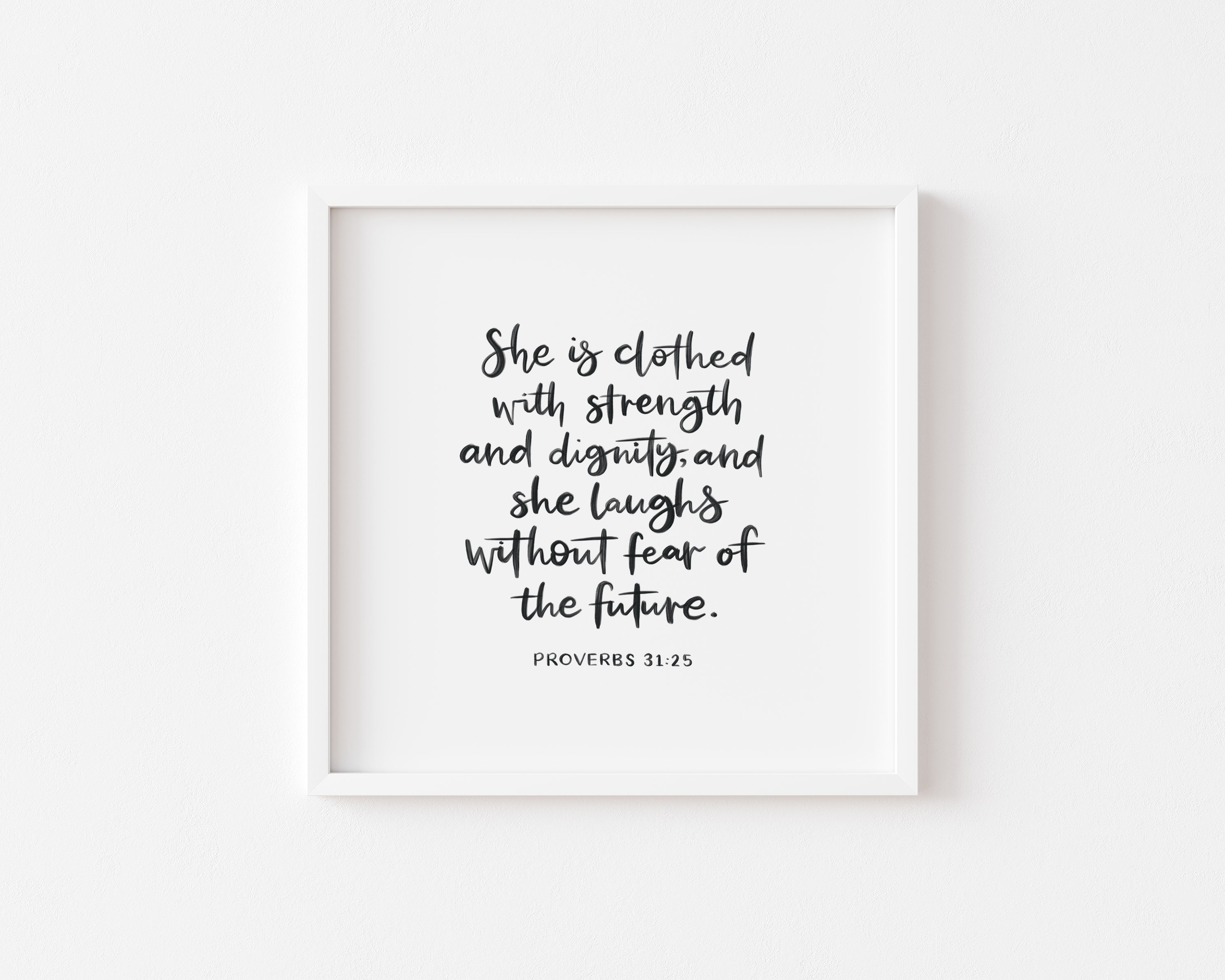 Strength & Dignity Proverbs 31 Lettering Calligraphy Digital | Etsy