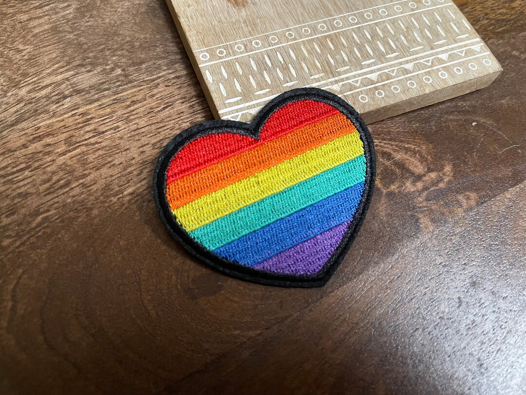 Pride Rainbow Heart Patch. LGBTQ Flag Iron on Patch. - Etsy