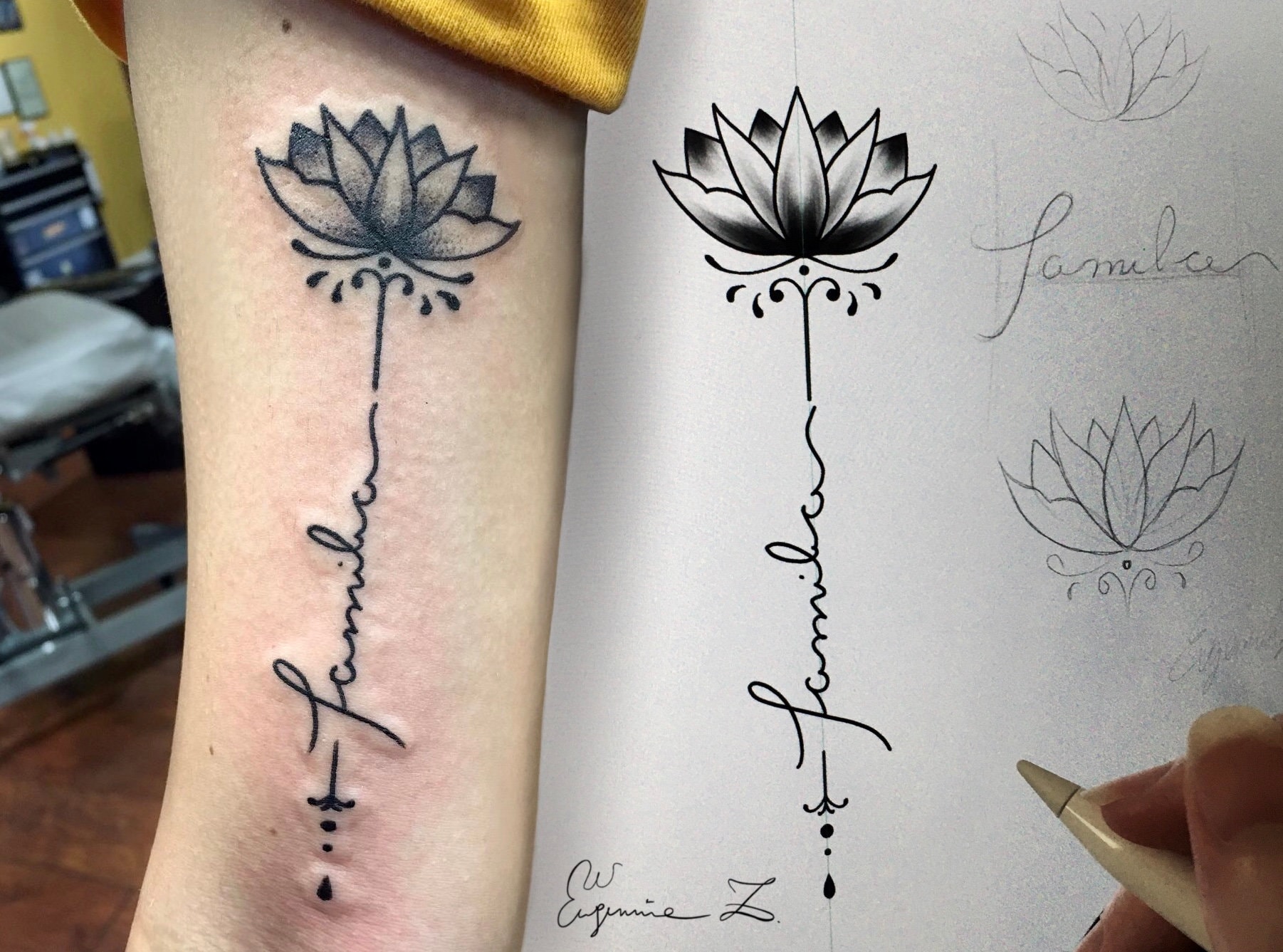 Custom Personalized Lettering Tattoo Design | Gothic Calligraphy ...