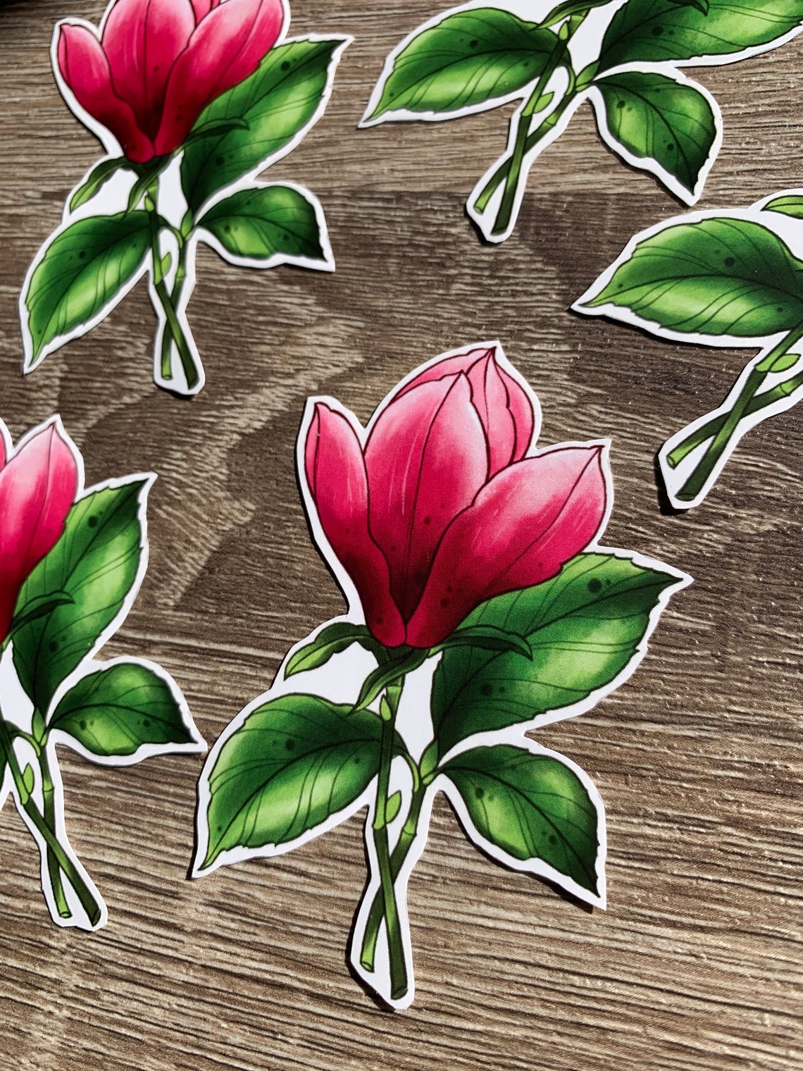 Magnolia Flower Botanical Sticker Watercolor Sticker Laptop/stationery ...