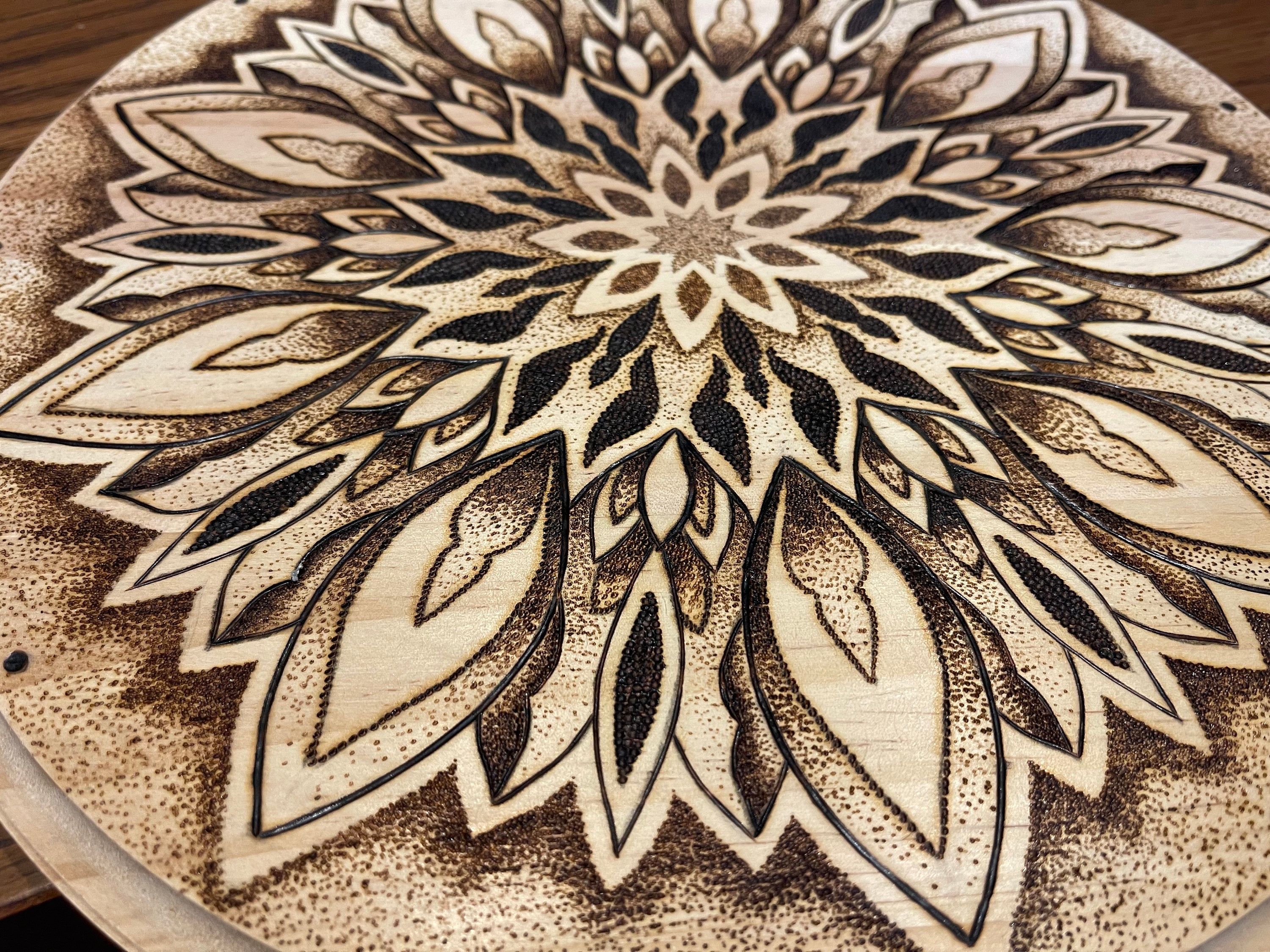 Stunning Mandala Art, Wood Burning, Pyrography, Sacred Geometry ...