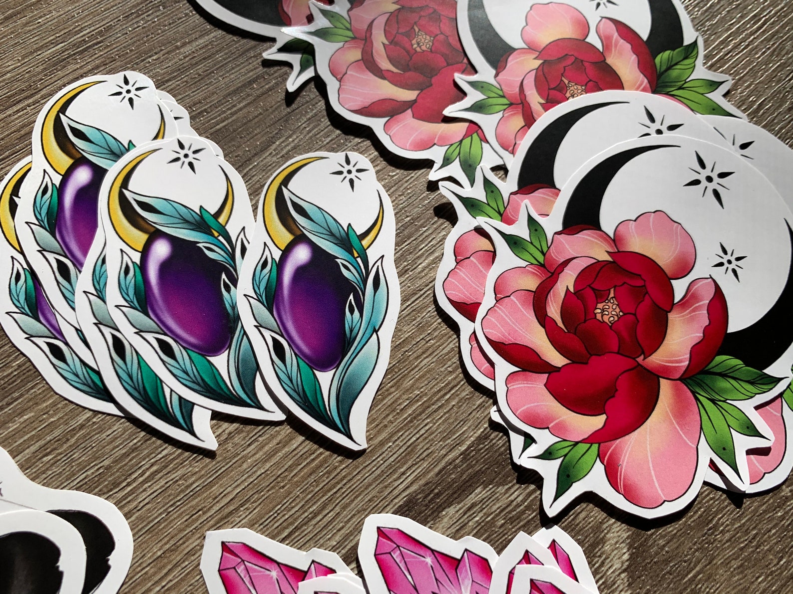 Magic Witchcraft Sticker Pack Mystic Moon/witch Hat/crystal/peony/gem ...