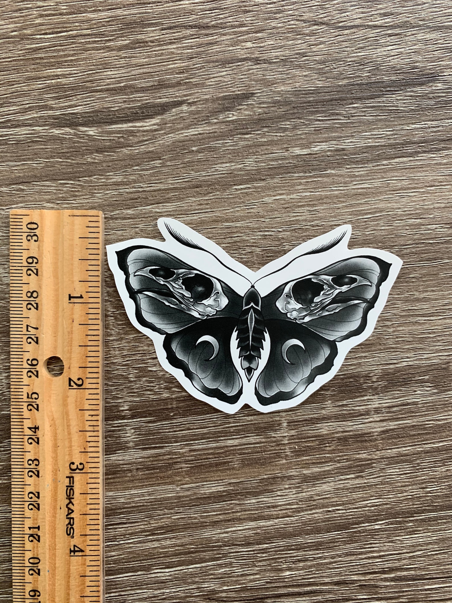 Black and Grey Death Moth Sticker Moon/bird Skull Stickers - Etsy