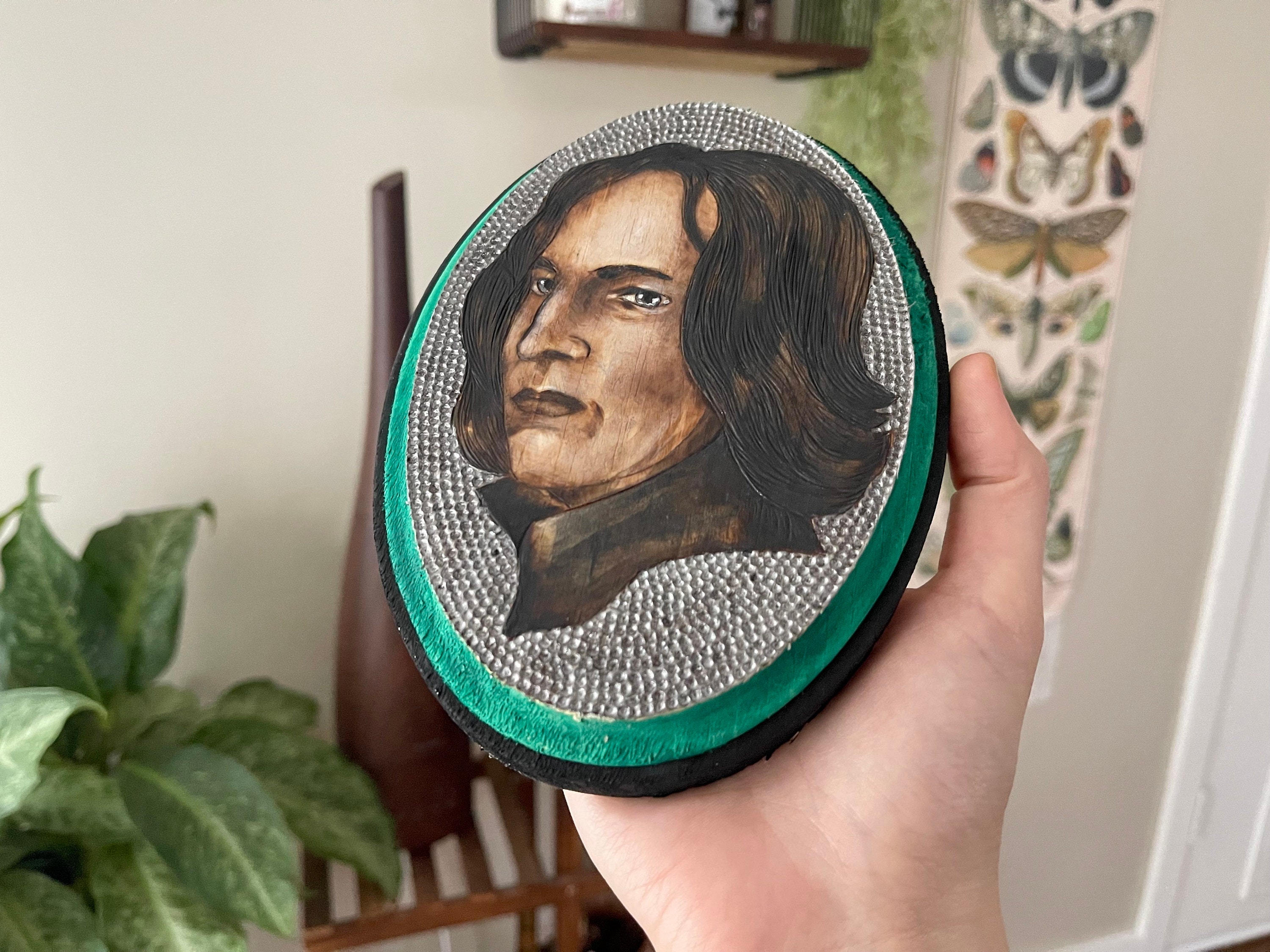 Severus Snape Wood Burning Art, Slytherin Decor, Harry Potter ...