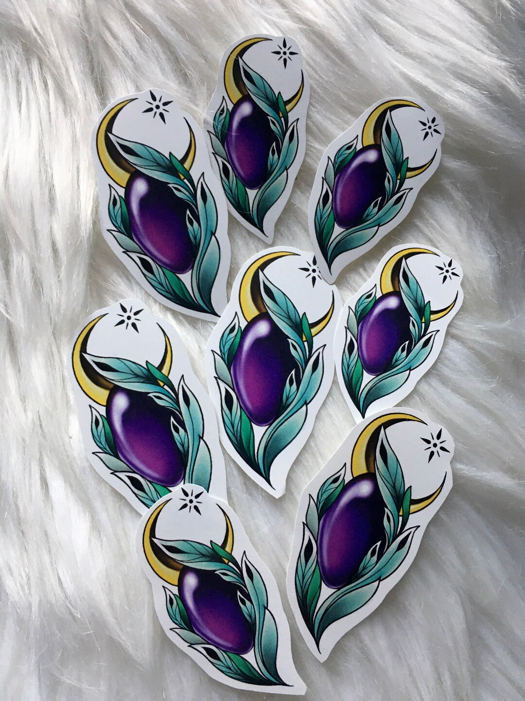 Purple Gem Magic Moon Sticker | Witchcraft Aesthetic Stickers ...