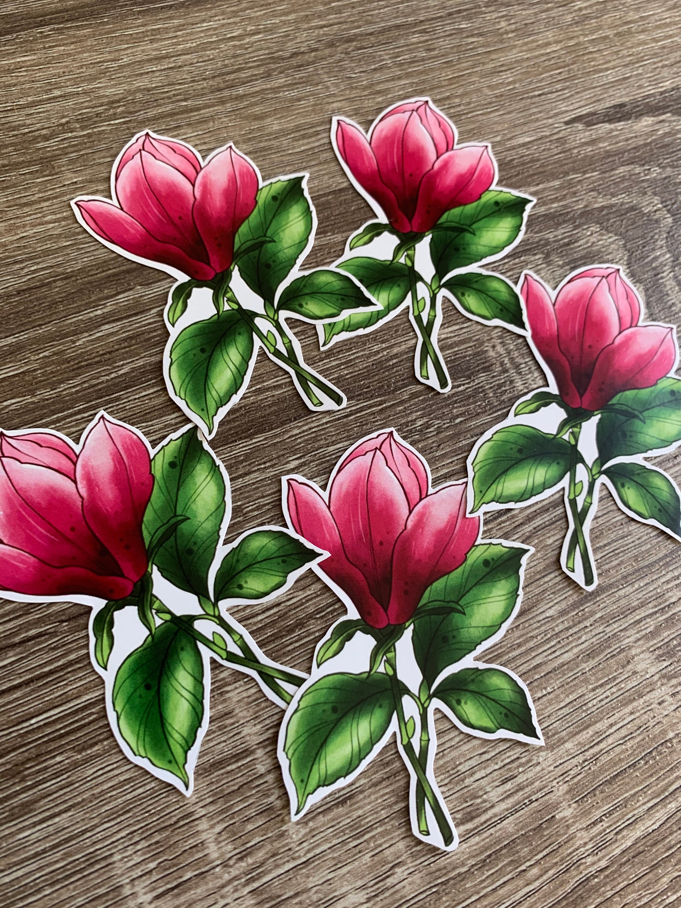 Magnolia Flower Botanical Sticker | Watercolor Sticker | Laptop ...