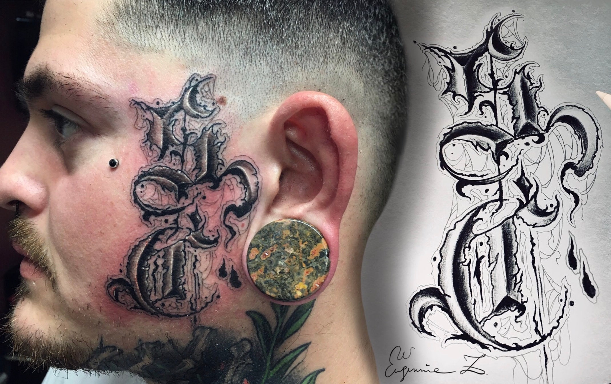 Custom Personalized Lettering Tattoo Design | Gothic Calligraphy ...