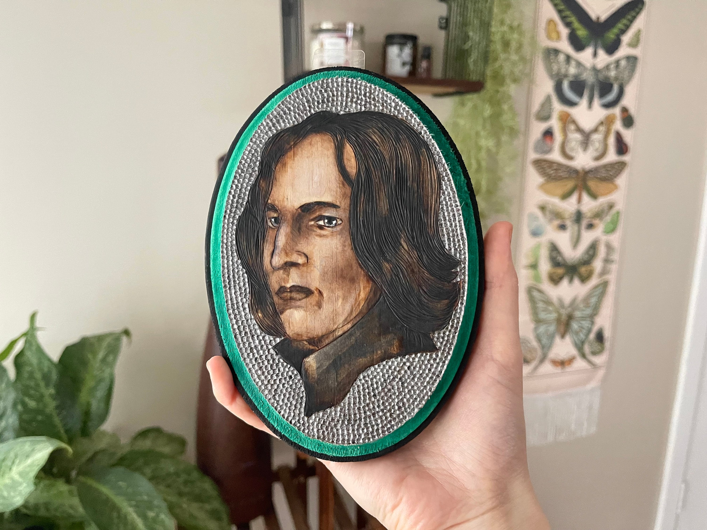 Severus Snape Wood Burning Art, Slytherin Decor, Harry Potter ...