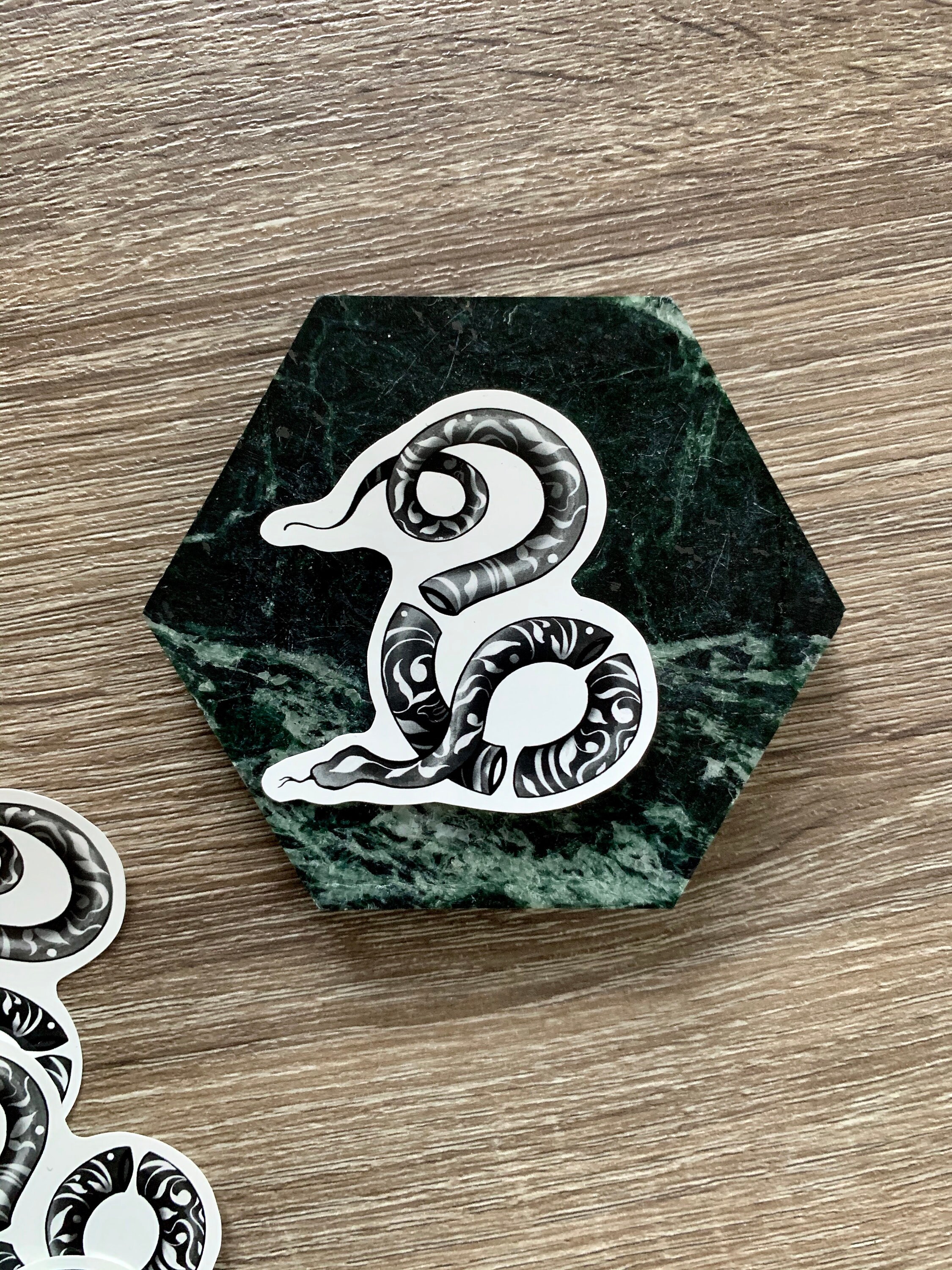 Black and Grey Snake Sticker Waterproof Outdoor Stickers Neotraditional ...