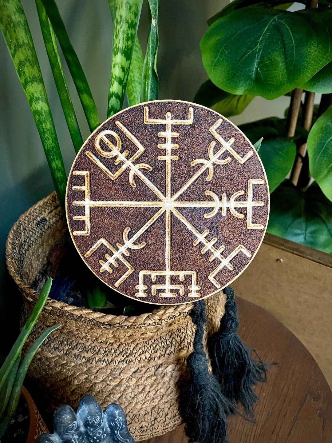 Vegvisir, Viking Compass Wood Burning Art, Celtic Pyrography Decor ...