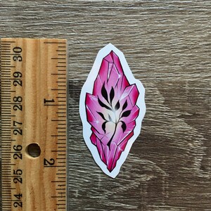 Magical Pink Crystal Sticker | Mystic Gem With Black Plant | Floral ...