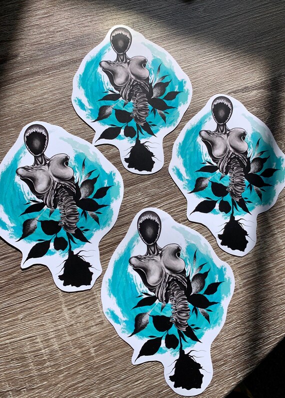 Modern statue black rose graffiti sticker abstract dark | Etsy
