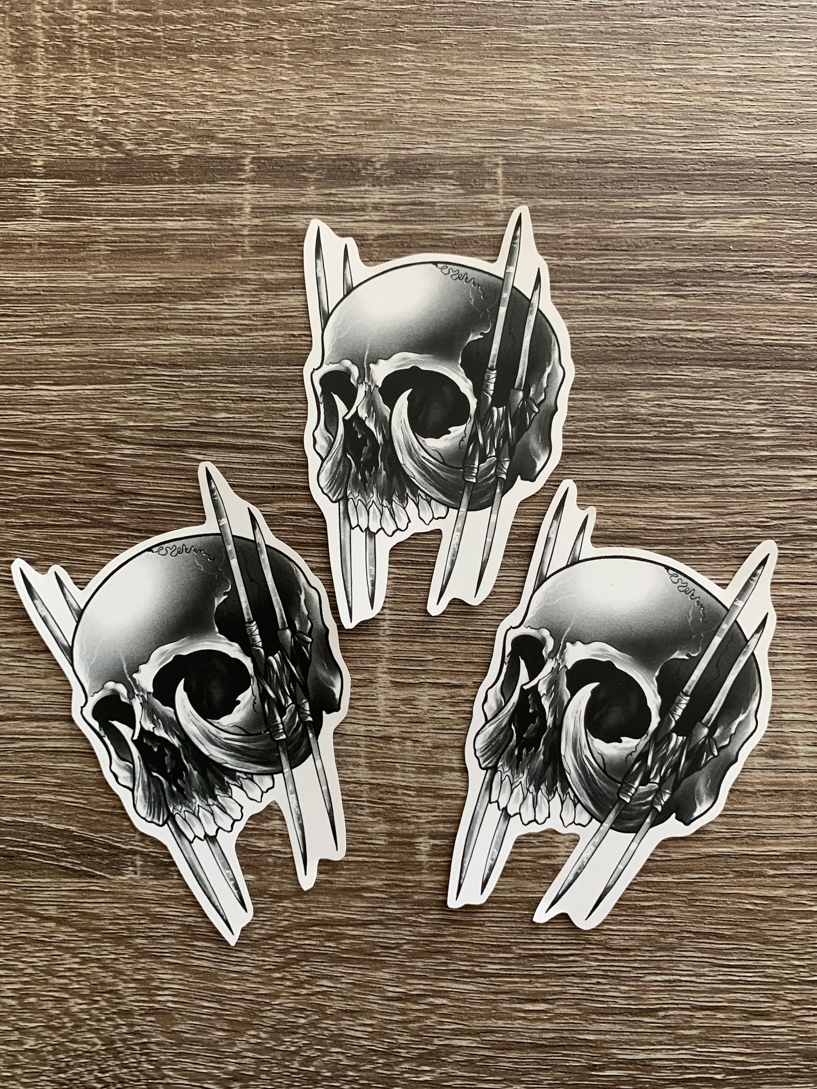 Grim Skull Sticker Dark Style Art Gothic Aesthetic black | Etsy
