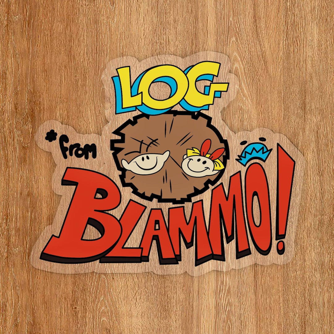 LOG From BLAMMO -- 3"x3" Clear Sticker -- From Nickelodeon's 'ren ...
