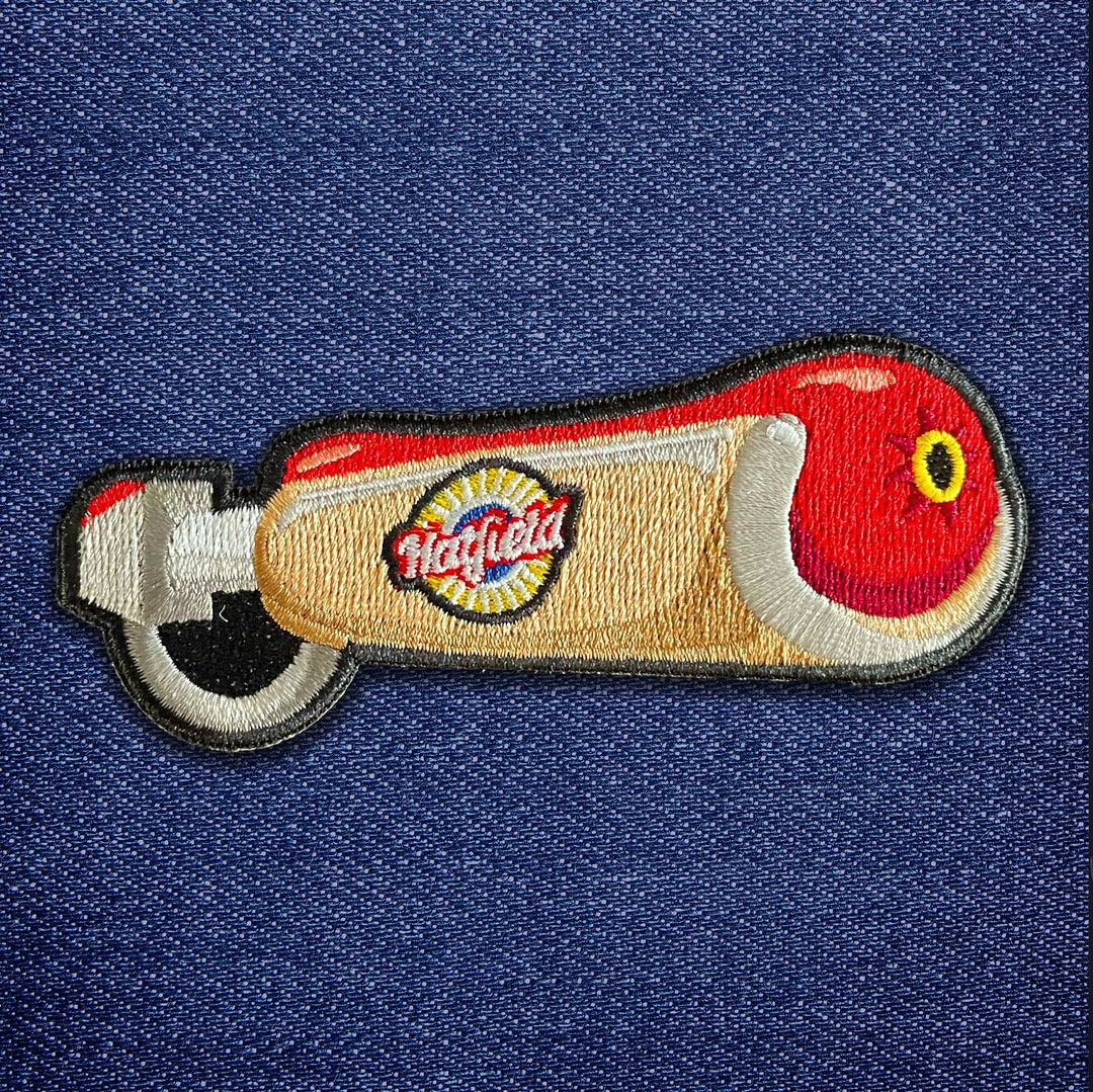 Philly Mascot Hot Dog Launcher -- Embroidered Patch (4"x1.5 ...
