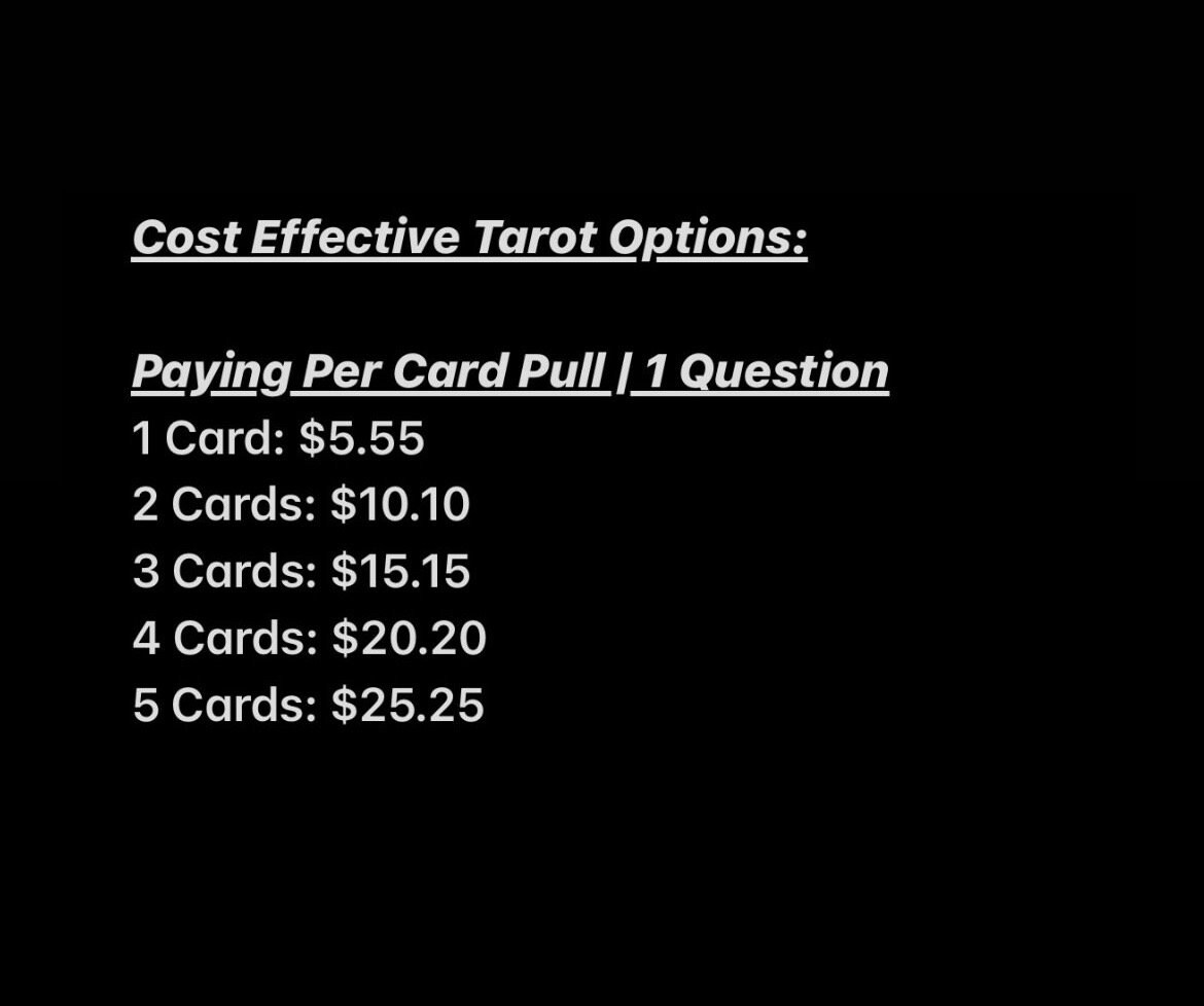 Cost Effective Tarot Spread Options: Paying per Card Pull - Etsy