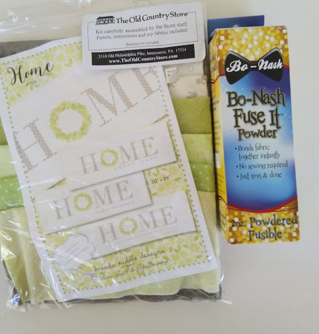Home Brenda Riddle Banner 10x28" Pattern and Quilt Kit #109 Includes Bo ...