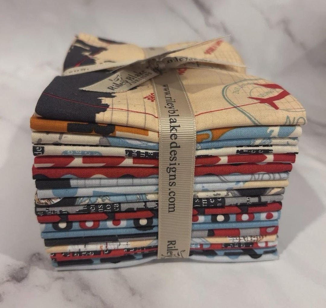 Riley Blake Fat Quarter Bundle, 18pcs Detour by Bobunny Airplane ...