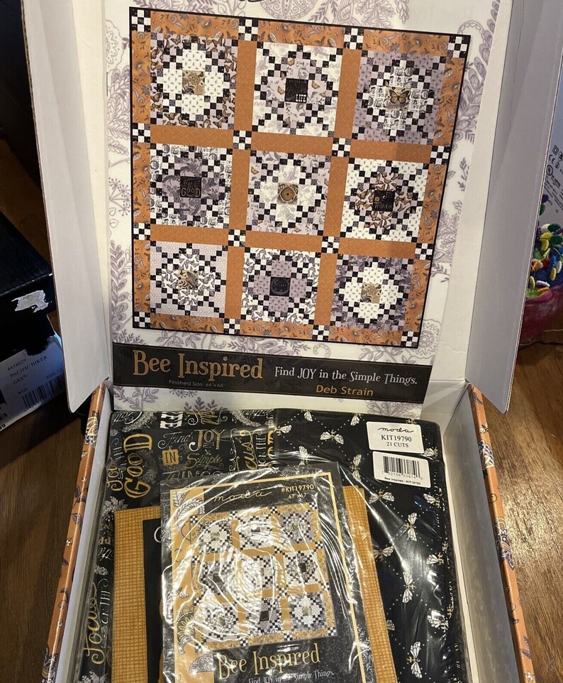 Bee Inspired Quilt Kit 66x66" Deb Strain - MODA - Out of Print - 100% ...