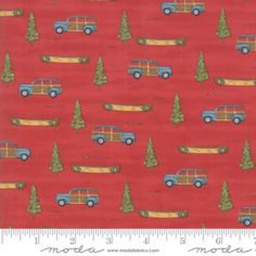 Explore 1/2 Yard Deb Strain - Sedans - Canoes - Adirondack Red - Moda ...