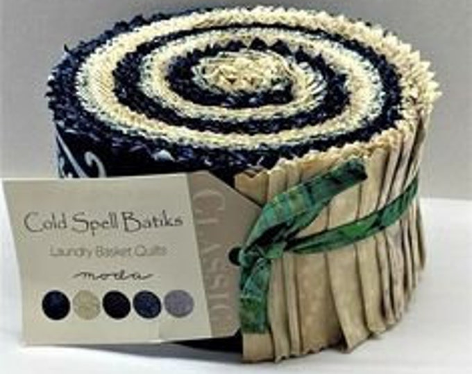 Moda Laundry Basket Quilts Cold Spell Batiks Fabric Jelly Roll 42225JR ...