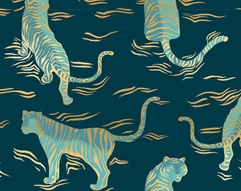 Teal Tiger | Etsy