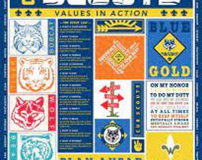 Cub Scouts Panel 35 X 44 Riley Blake *prewashed* 100% Cotton Fabric ...