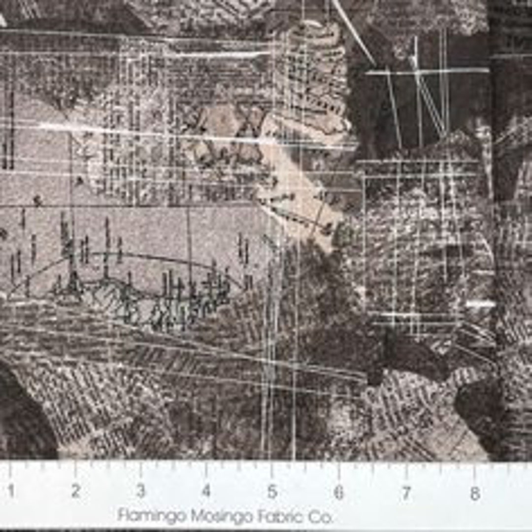 Compositions 1/2 Yard Black Maps - Basicgrey - Moda - OUT OF PRINT ...
