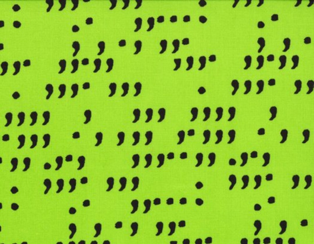 By the 1/2 Yard Comma Zen Chic Punctuation Black on - Etsy