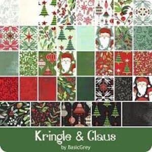 Kringle Claus Jelly Roll Basicgrey Moda Cotton Fabric - Christmas - Holiday - Out of Print - Etsy
