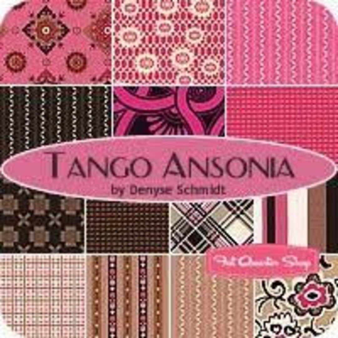 Ansonia Charm Pack 42 Five Inch Squares Denyse Schmidt Tango pink ...