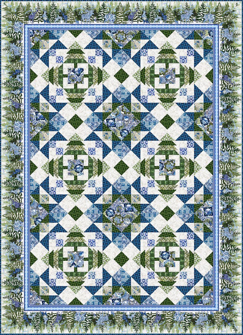 Nature's Christmas Quilt Kit 76x105