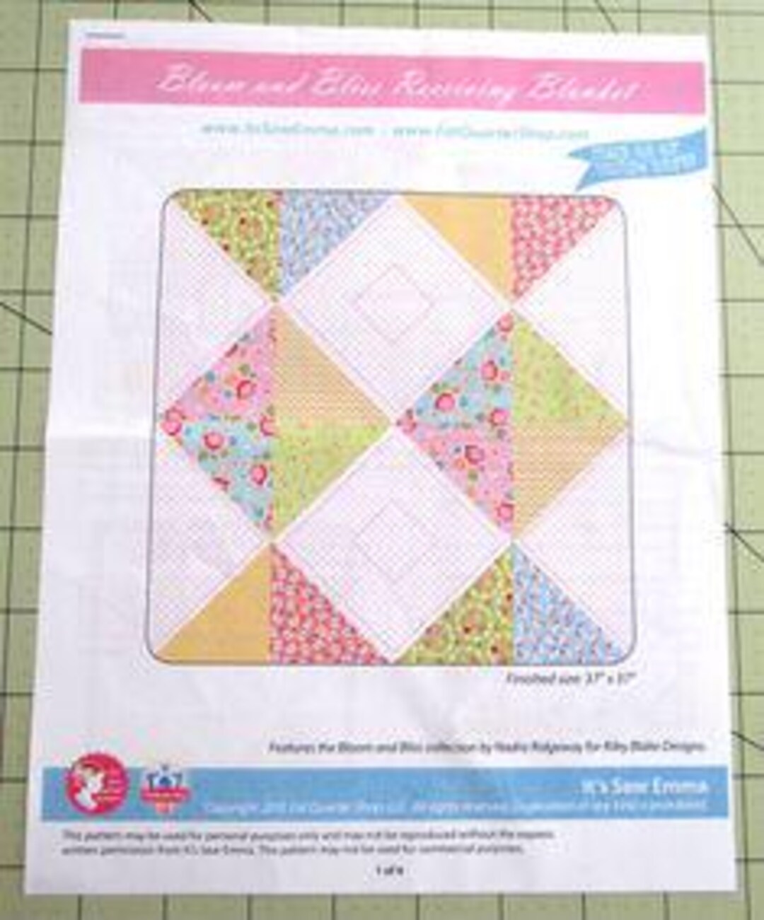 Bloom and Bliss Receiving Blanket Quilt Kit 37x37" Nadra Ridgeway Riley ...