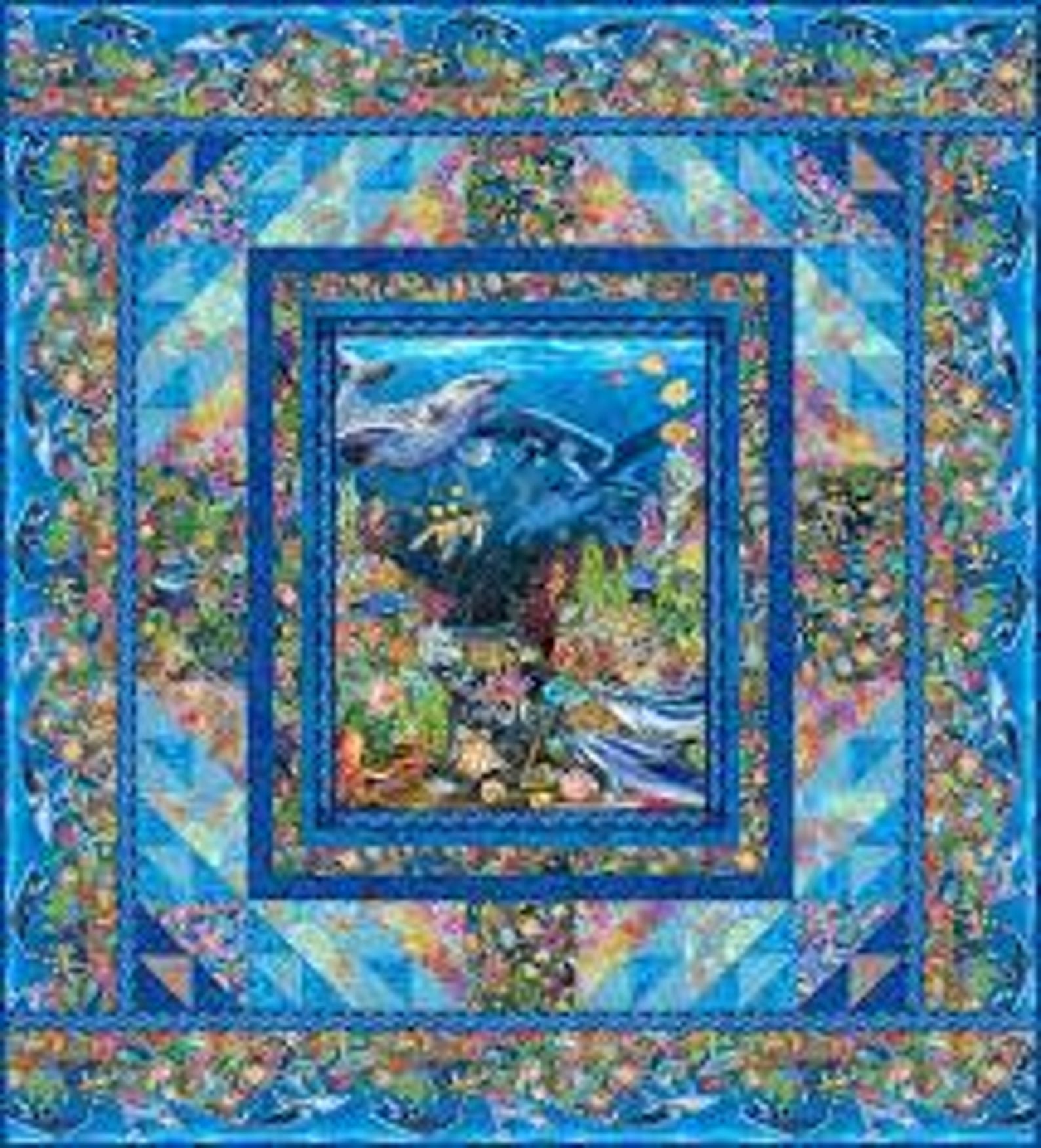 Calypso II Blue Quilt Kit 75x83" Includes BACKING Jason Yenter in the ...