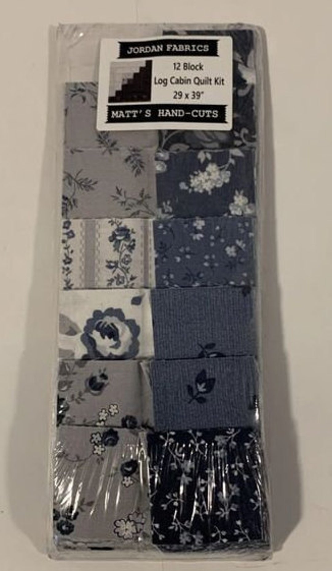 TRANQUILITY 12 Block Log Cabin Quilt Kit 29 X 39 by Jordan Fabrics ...