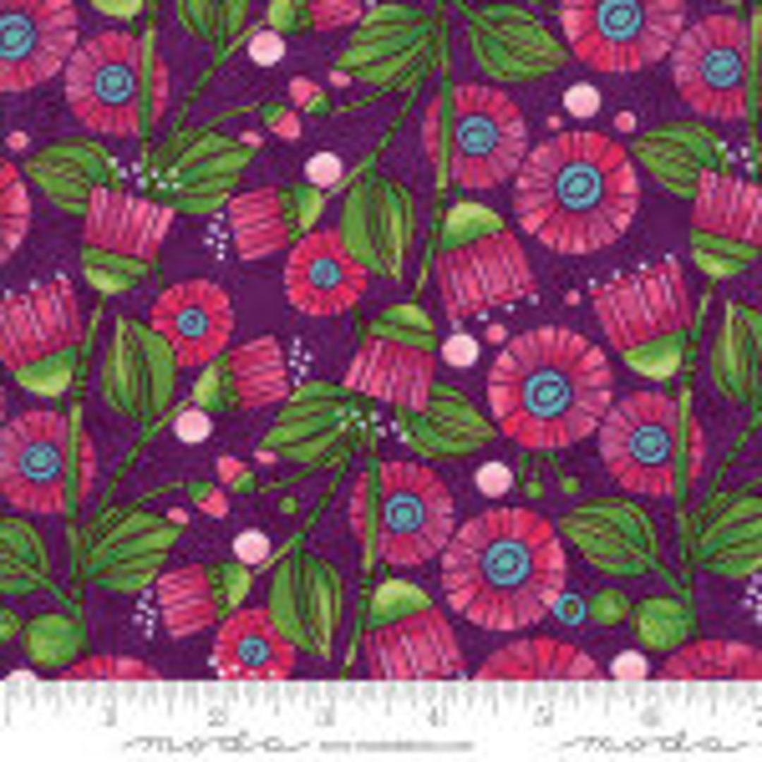 Sweet Pea and Lily Continuous 1/2 Yard Robin Pickens - Aster Flowers ...