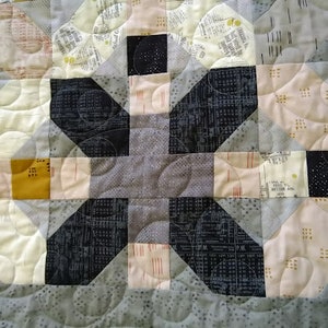 Handmade Quilt Celestial Fabric by Zen Chic for Moda 77x 89 (double Bed ...