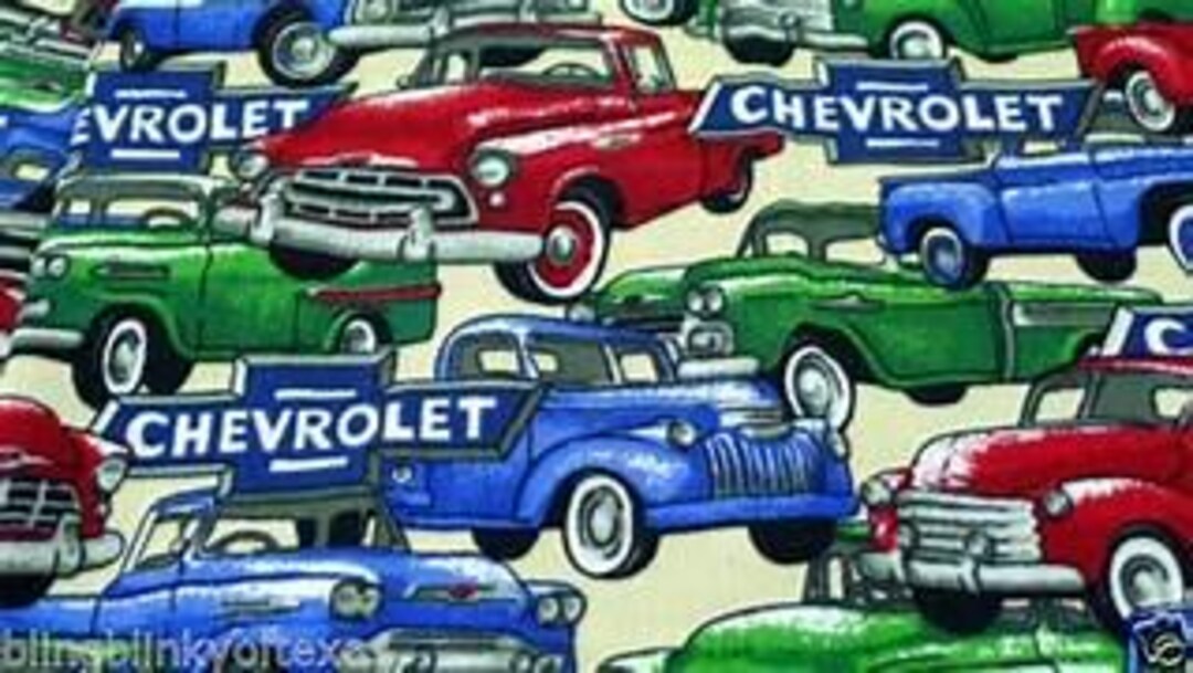 Chevrolet Trucks Fabric 40x44" Concord Fabrics Licensed 2000 ...