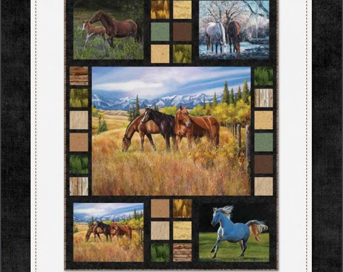 High Horse Panel Quilt Kit Riley Blake 57 X 75 - Includes Backing ...