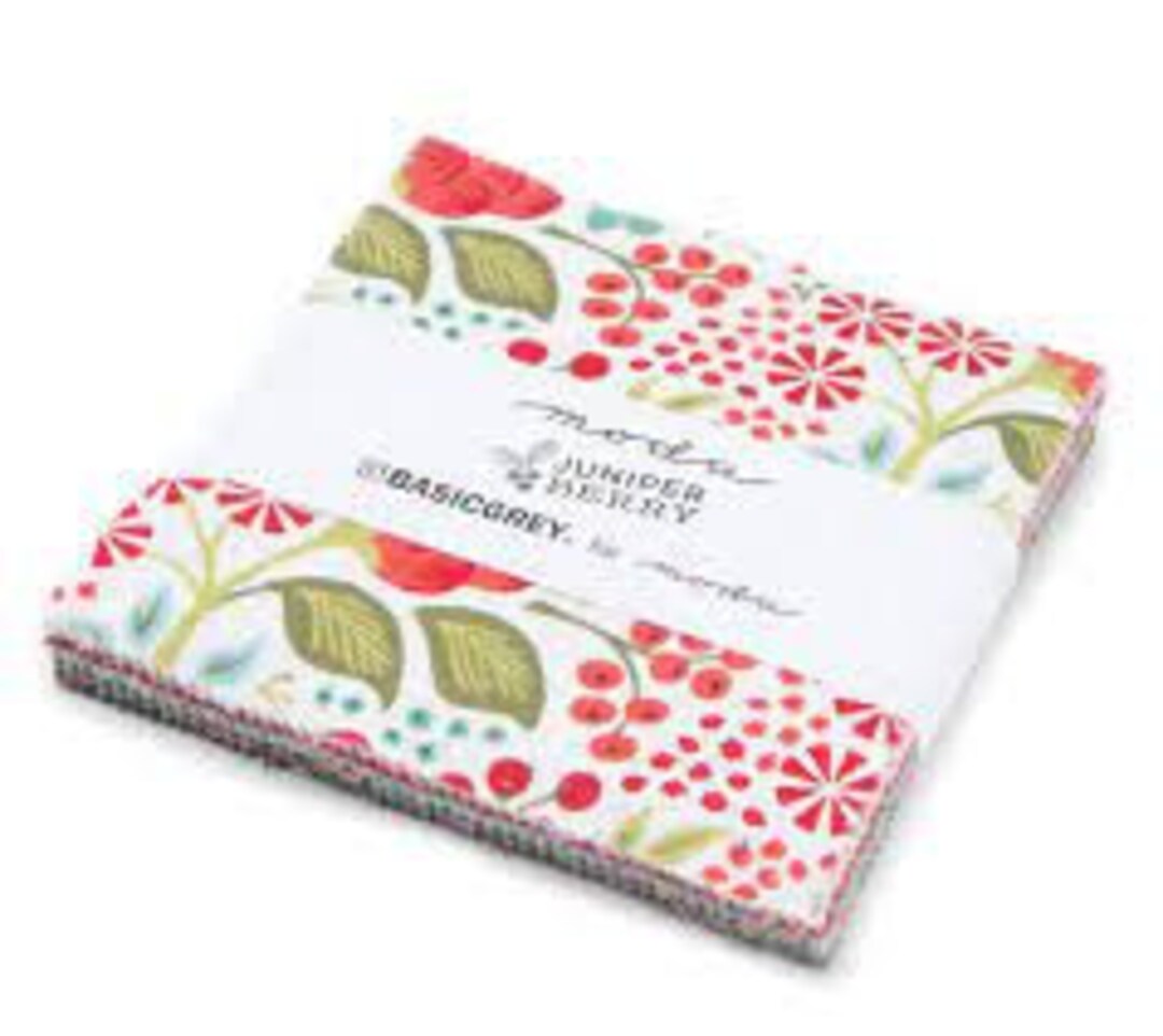 Juniper Berry Charm Pack Basic Grey - Moda OOP Precut Cotton Quilting ...