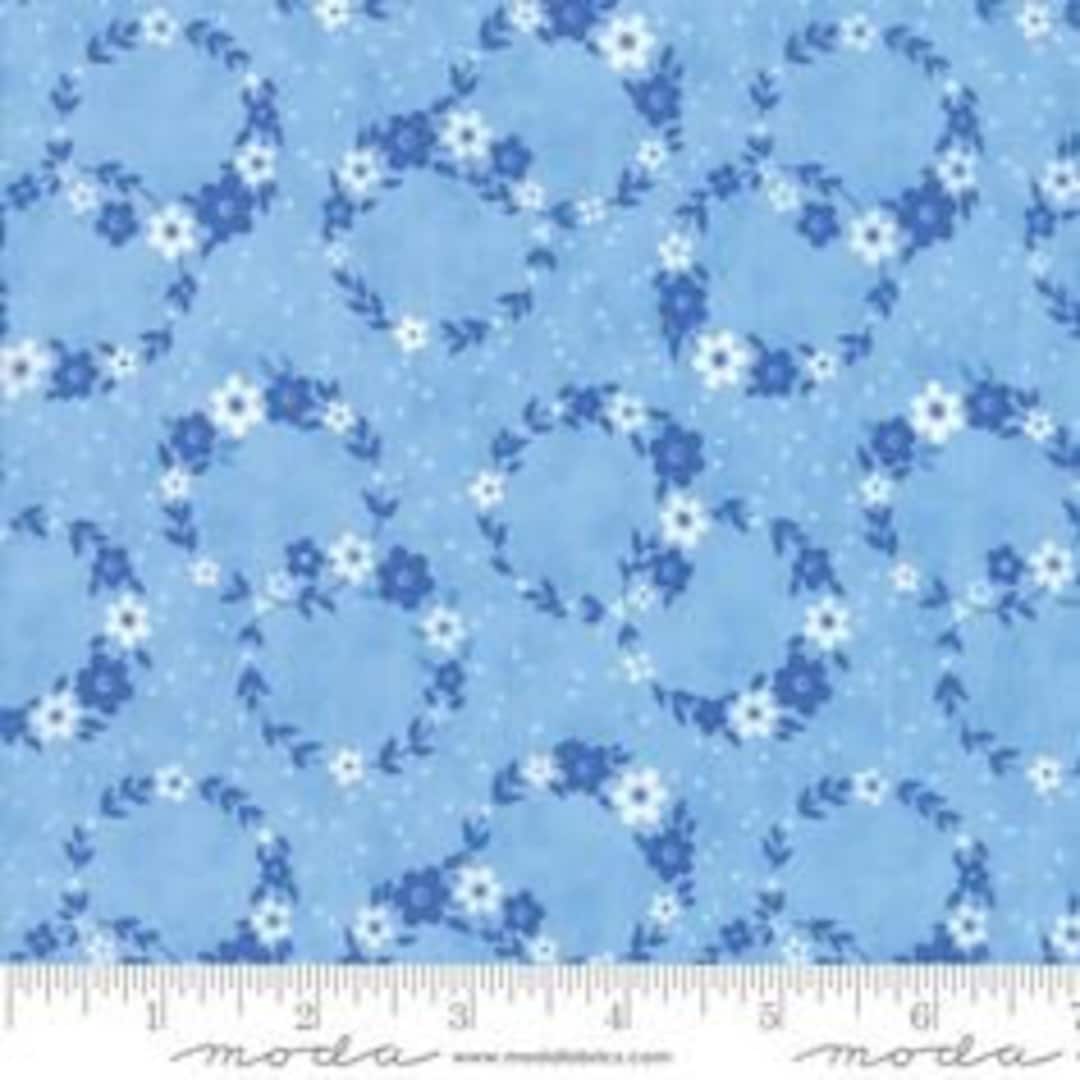 By the 1/2 Yard - Flower Sacks - Blue 22357 18 - Me and My Sister ...