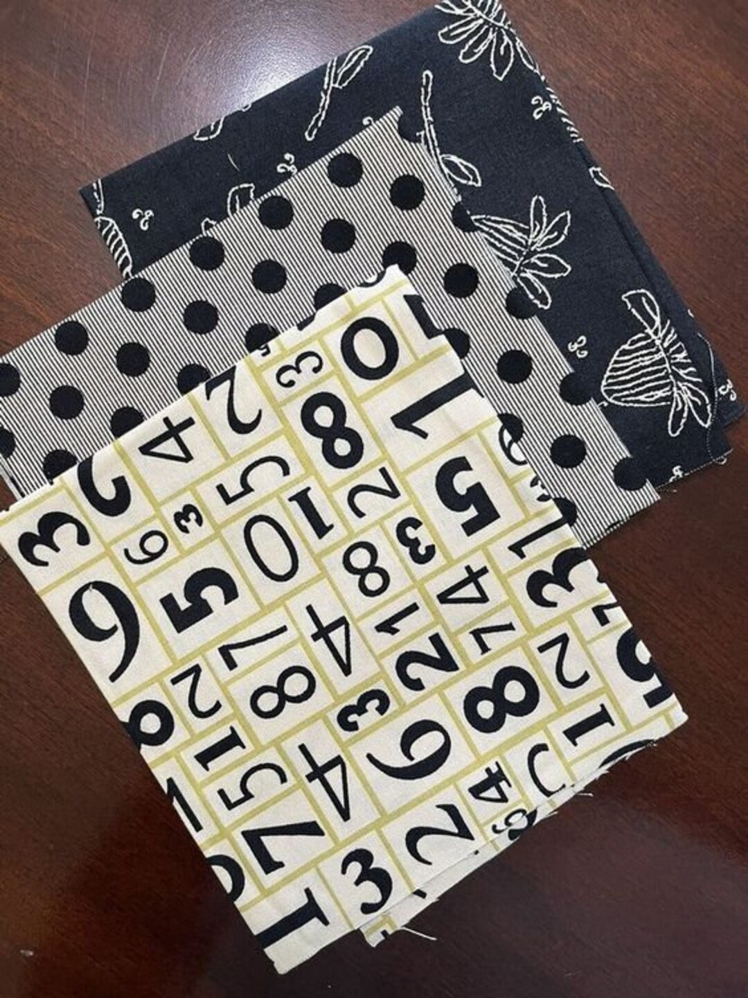 Authentic 3 Pcs Sweetwater Moda Out of Print 100% Cotton Fabric Black ...