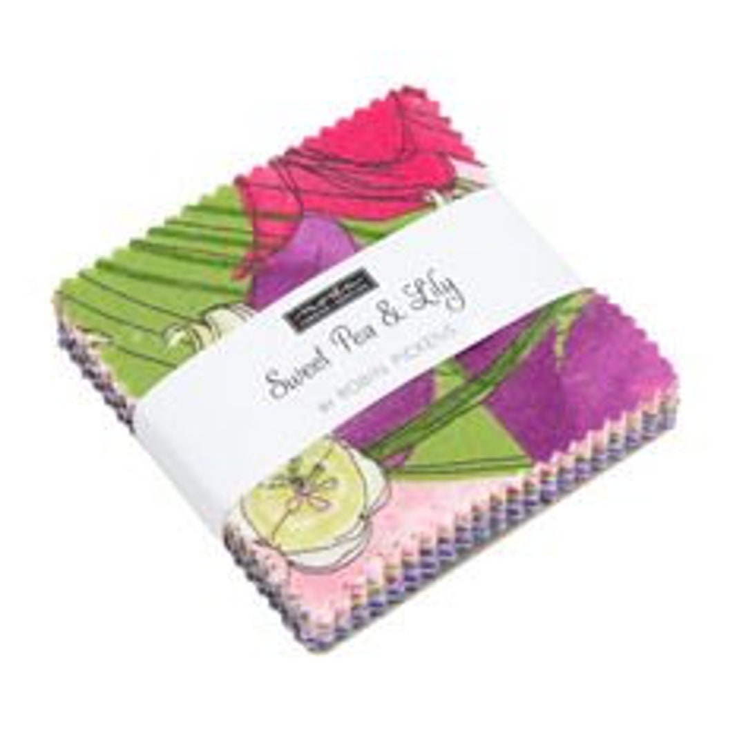 Sweet Pea and Lily Set of 3 MINI Charms 2.5" Squares 48640MC - Mini ...