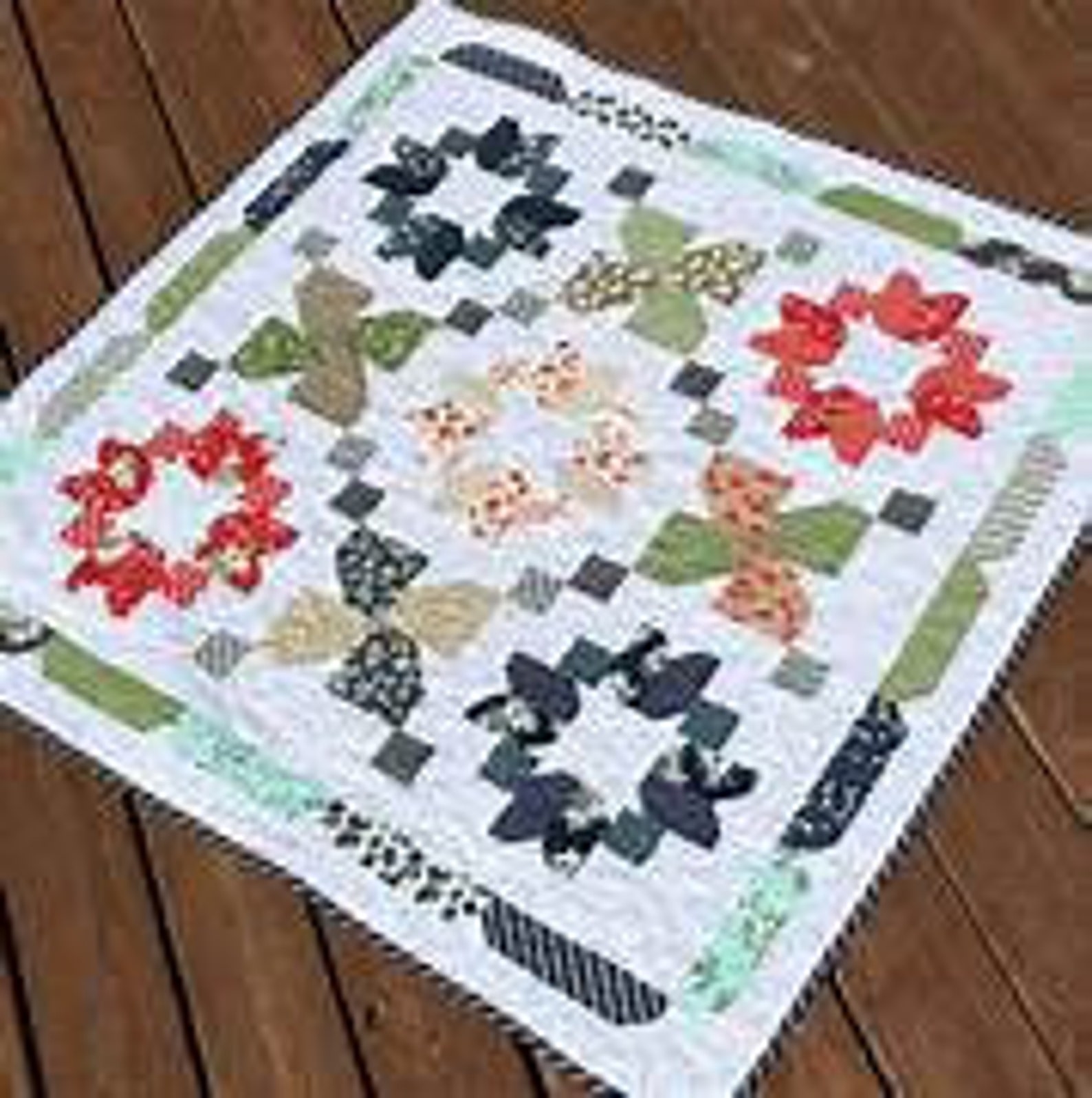 Garden Gala Mini Quilt Pattern 48x48" and at Home Jolly Bar Sew Sampler ...