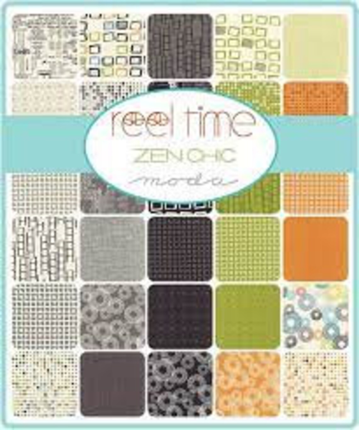 Reel Time by Zen Chic 1/2 Yard Grid Chartreuse - Moda Fabrics - Cotton ...